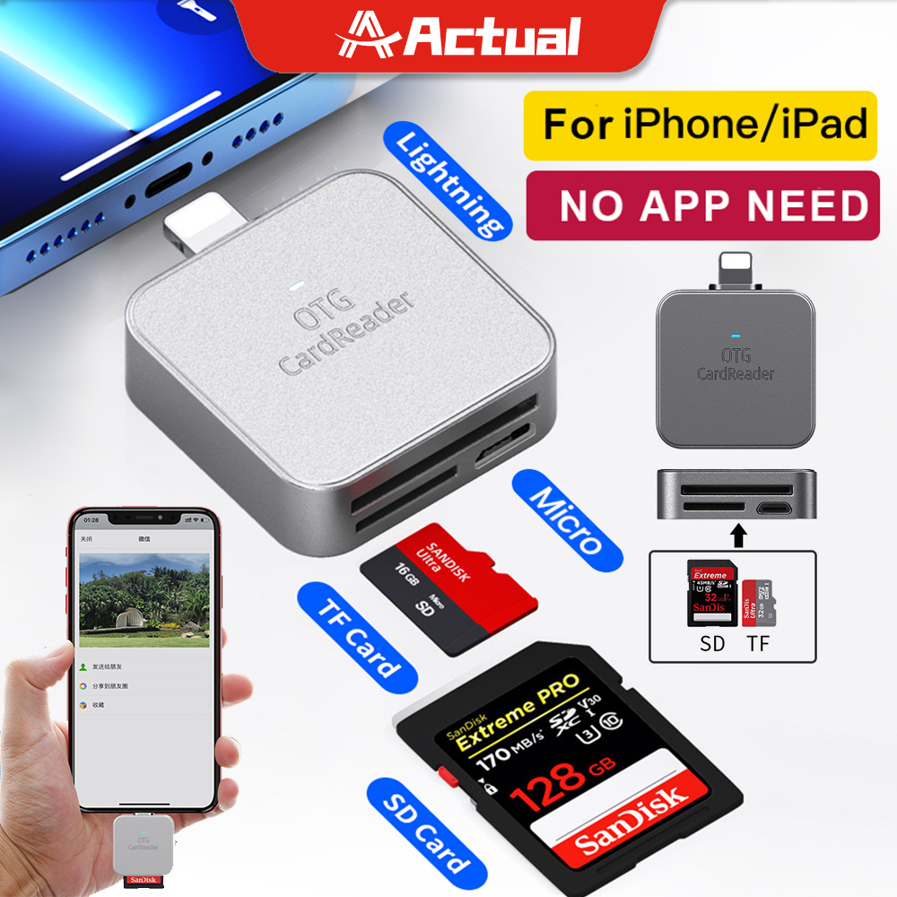 Actual 🇹🇭 Card Reader เครื่องอ่านการ์ด SD/TF สำหรับ iPhone/iPad, ระบบ ...