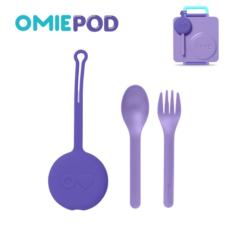 Omie Pod ช้อนส้อม พร้อมสายคล้อง ใช้กับกล่องข้าว Omie | Shopee Thailand