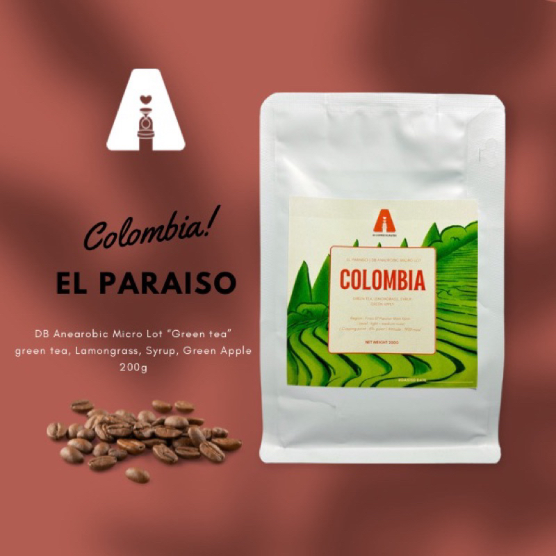 เมล็ดกาแฟพิเศษโคลัมเบียColombia El paraiso “Green tea” Micro lot, 200g ...