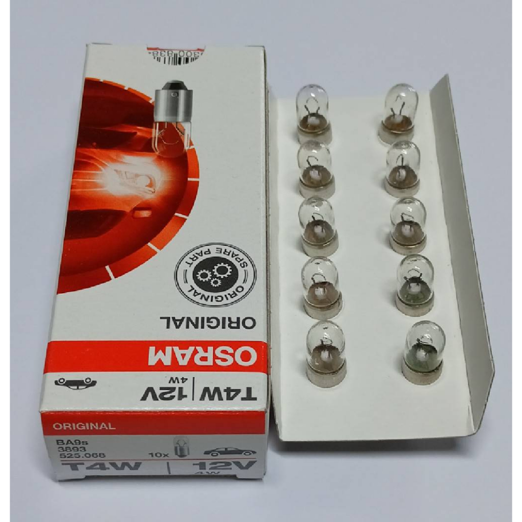 หลอดไฟ OSRAM 12V4W(เขี้ยวเล็ก) (3893) 10 ดวง | Shopee Thailand