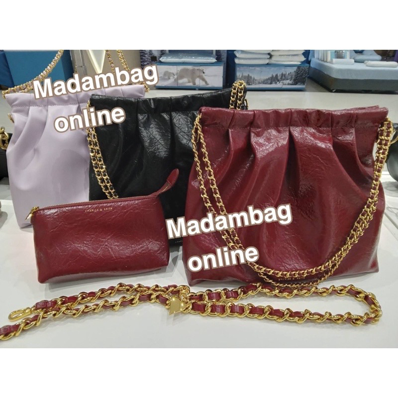 CHARLES & KEITH Duo Double Chain Bag ใบเล็ก /ใบใหญ่ กระเป๋าสะพายไหล่ ...