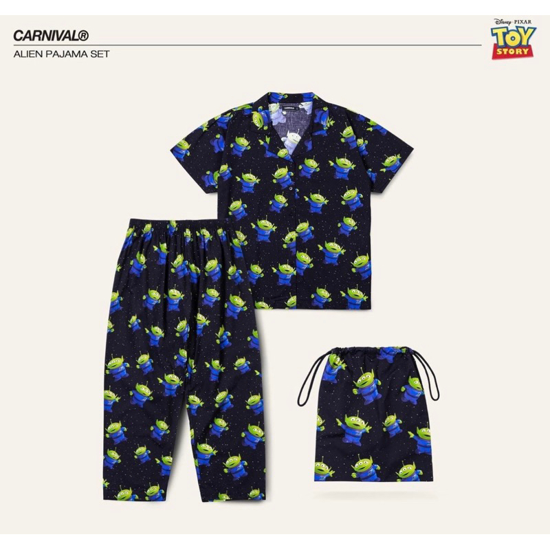 CARNIVAL X TOY STORY ALIEN PAJAMAS SET | Shopee Thailand