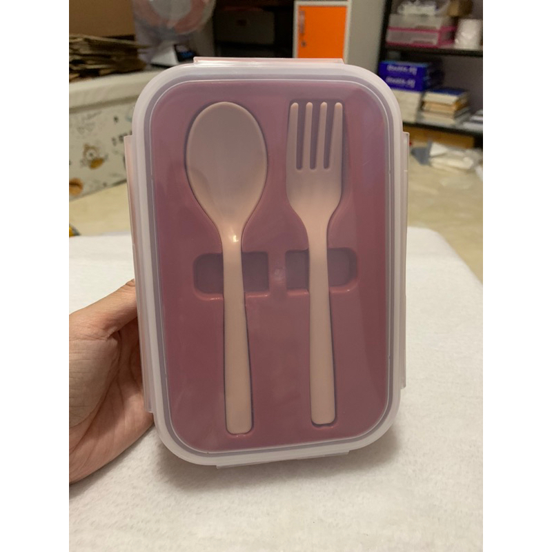 Moshi Moshi Lunch Box กล่องข้าวเล็ก+ช้อนส้อม 850 ml. | Shopee Thailand