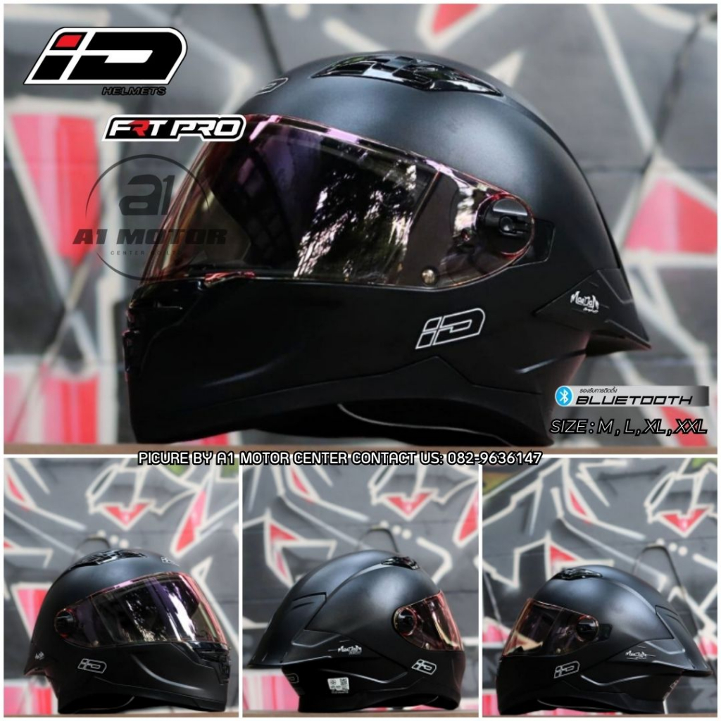 หมวกกันน็อคเต็มใบ ID HELMET รุ่น FRT PRO ใหม่ล่าสุด ทรงสปอร์ตสุดเท่! M L XL XXL ผ่านมาตรฐาน มอก. ...