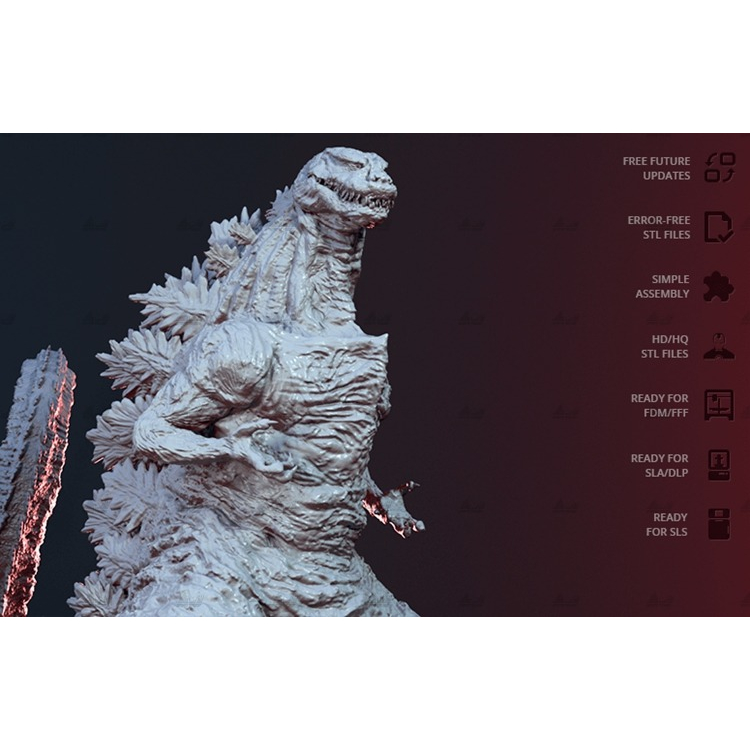 [โมเดลไม่ทำสี] Shin Godzilla 3D printing model | Shopee Thailand