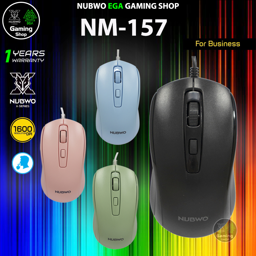 🎮 GAMING NUBWO NM-157 OPTICAL MOUSE SILENT CLICK เม้าส์ทำงาน เม้าส์มีสาย ไร้เสียงคลิ๊ก ...