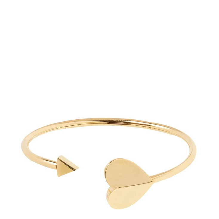 พร้อมส่ง ของแท้ KATE SPADE Heritage Metal Spade Flex Cuff (Gold/Silver ...