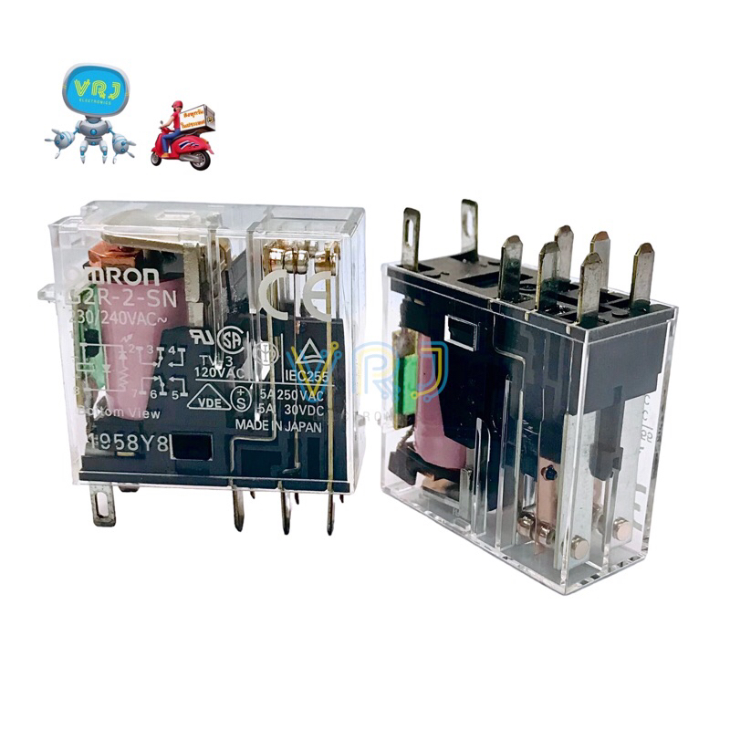 Relayรุ่นG2R-2-SN-มีไฟ 12VDC,24VDC,24VAC,220VAC- 5A-8ขา (Socket P2RF-08-8P)มีของพร้อมส่งในไทย ...