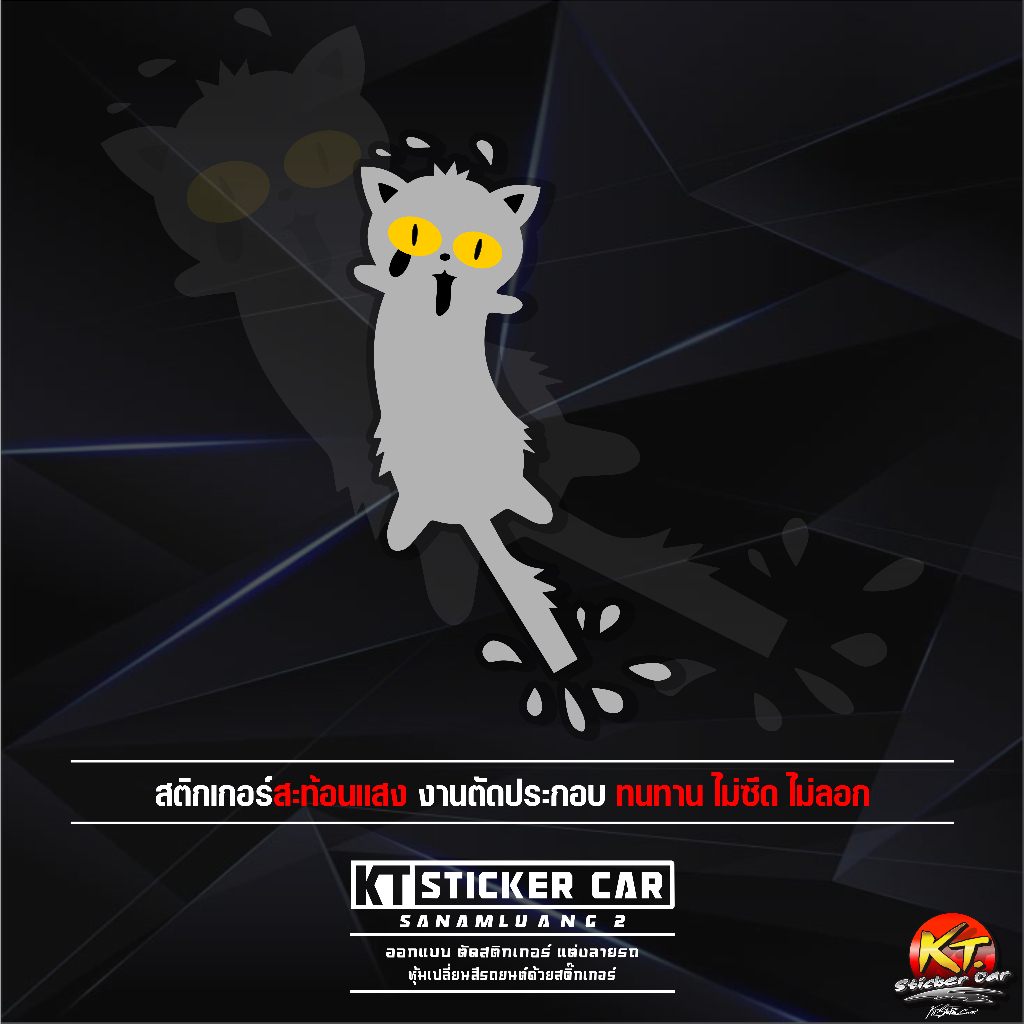 Sticker''สติ๊กเกอร์แมวเกาะรถC3'' แบบตัดสะท้อนแสง พร้อมส่งค่ะ | Shopee ...