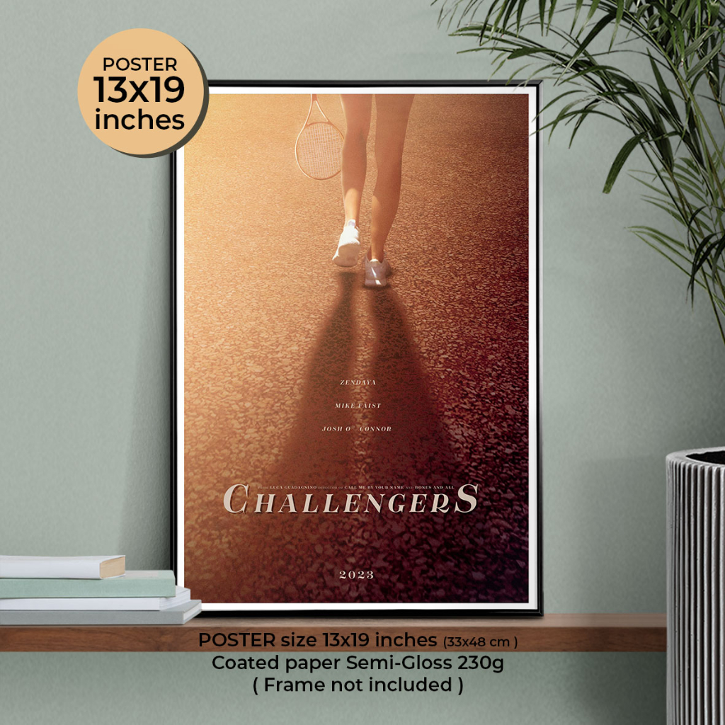 Challengers Poster โปสเตอร์ภาพยนตร์ดราม่า วงการเทนนิสที่นำแสดงโดย เซ็น ...