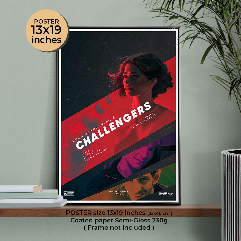Challengers Poster โปสเตอร์ภาพยนตร์ดราม่า วงการเทนนิสที่นำแสดงโดย เซ็น ...