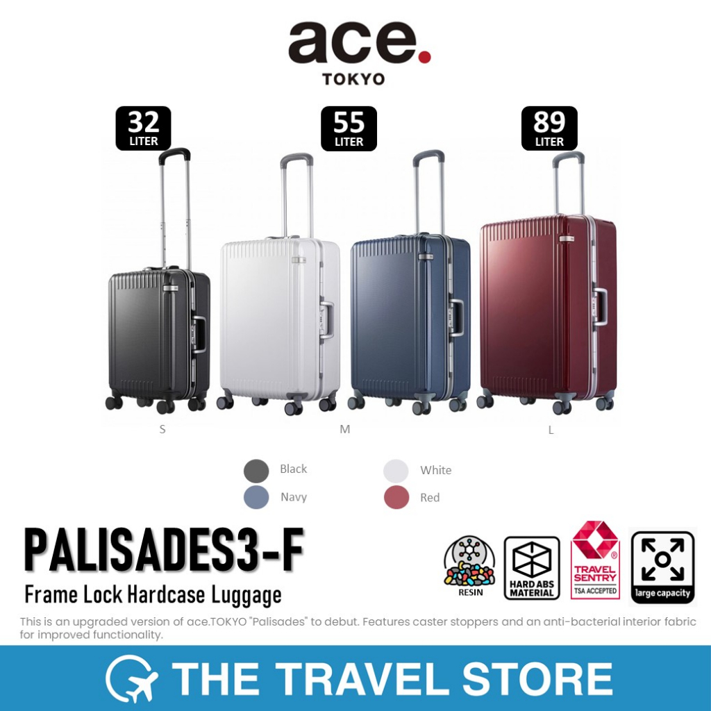 ace. PALISADES3-F Frame Lock Hardcase Luggage (S,M,L) กระเป๋าเดินทาง ล้อลาก มีประกัน 5 ปีเต็ม ...