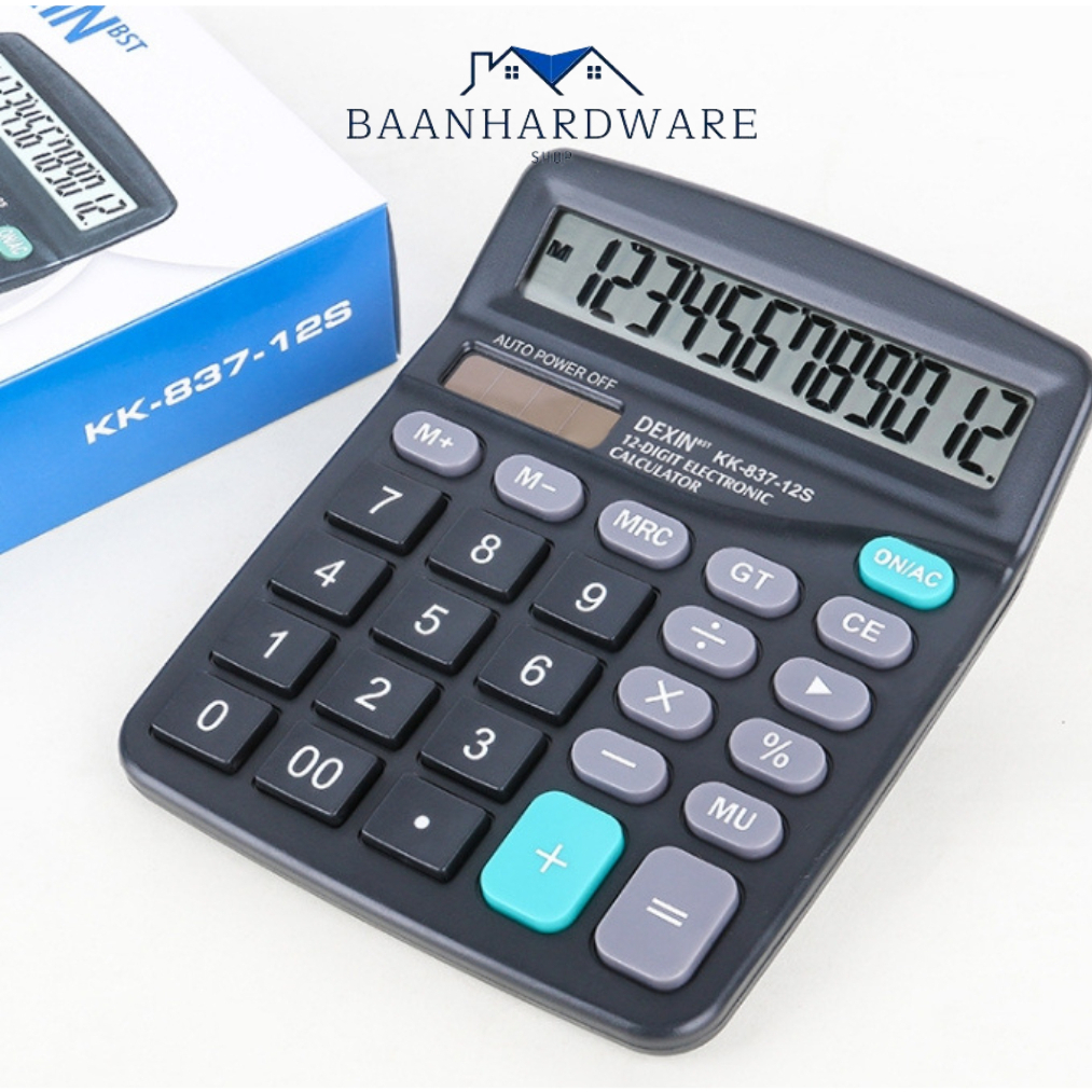 BAANHARDWARE เครื่องคิดเลข 12 หลัก สีดำ 12 Digits Electronic Calculator ...