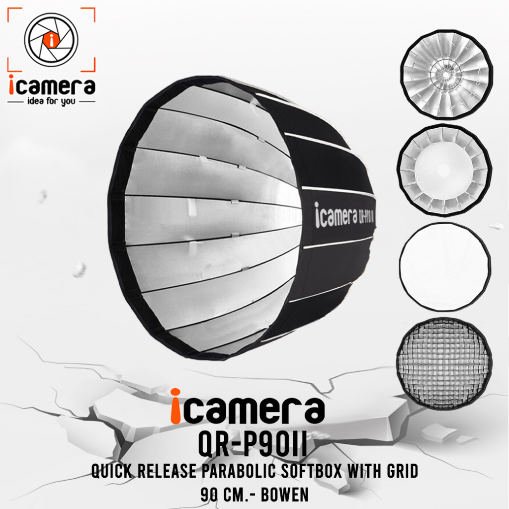icamera Softbox QR-P90 II With Grid - Quick Release Parabolic Softbox ...