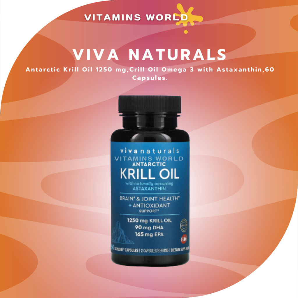 Viva Naturals Antarctic Krill Oil 1250 mg,Crill Oil Omega 3 with ...