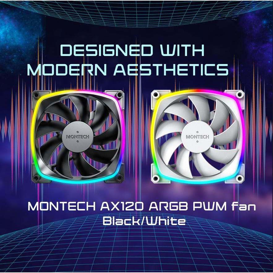 MONTECH AX120 PWM FAN มีสี ดำ,ขาว | Shopee Thailand