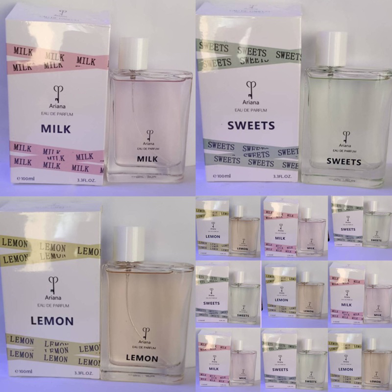 น้ำหอมนำเข้า Ariana Milk / Sweets / Lemon 3 สี 3 กลิ่น ขนาด 100ml ...