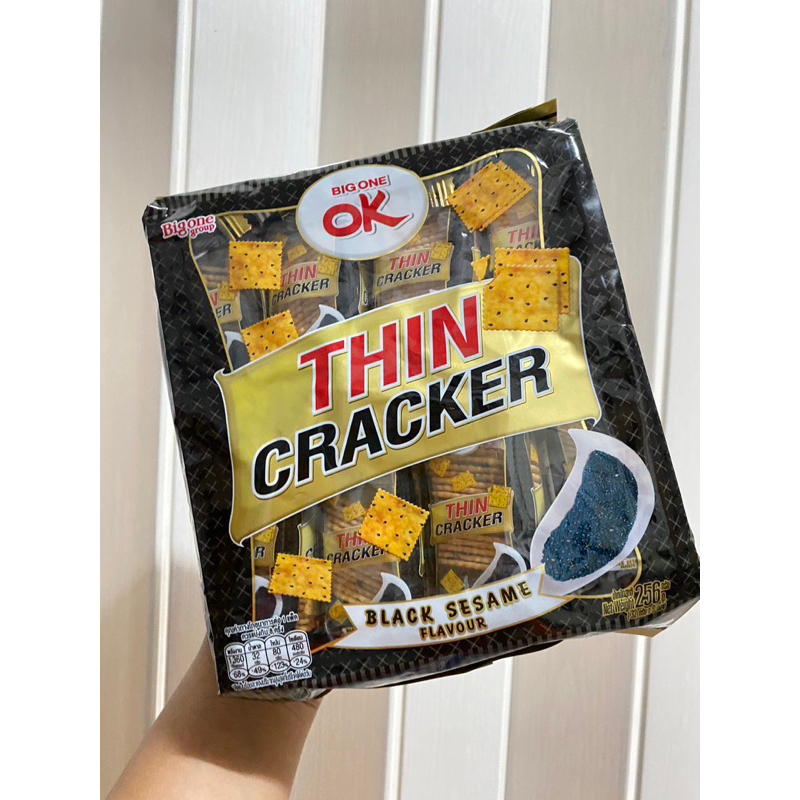 OK THIN CRACKER black sesame flavour โอเค ทิน แครกเกอร์ รสงาดำ | Shopee ...