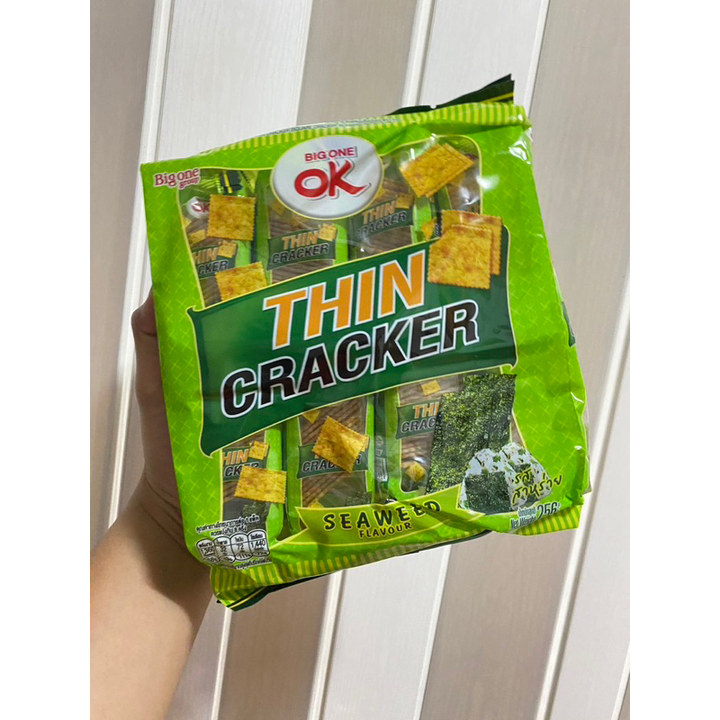 OK THIN CRACKER seaweed flavour โอเค ทิน แครกเกอร์ รสสาหร่าย | Shopee ...