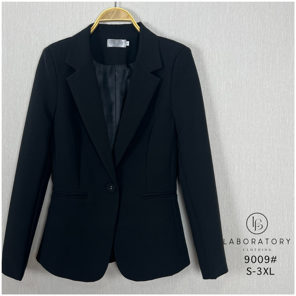 *พิมพ์ LABOSEPP ลด 130 ขั้นต่ำ 1000* เสื้อสูท 9009# basic blazer สูทคอปกปลายมนมีไซส์ S -3XL ...