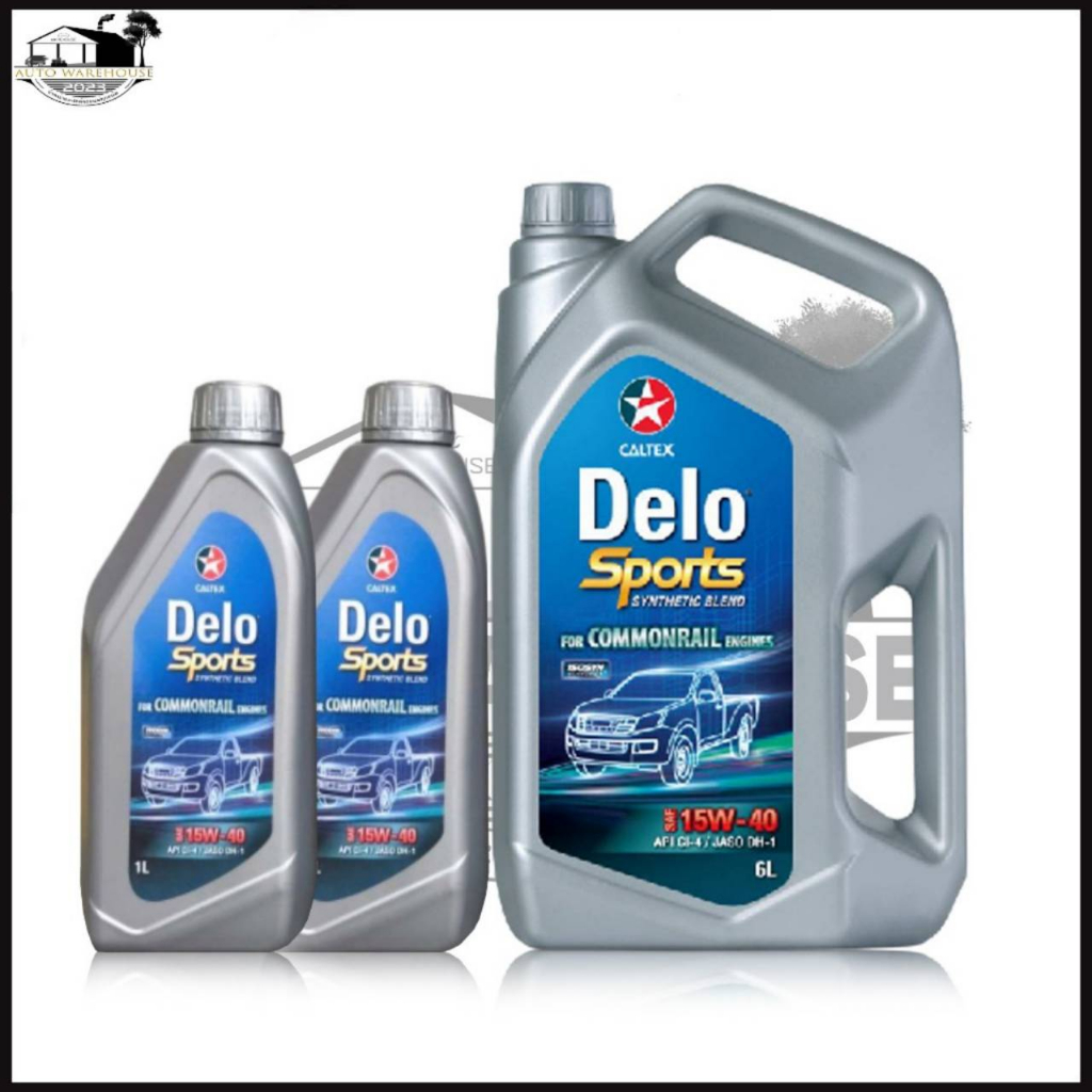 น้ำมันเครื่องยนต์ดีเซล Caltex Delo Sports คอมมอลเรว 15w-40 ปริมาณ 7ลิตร ...