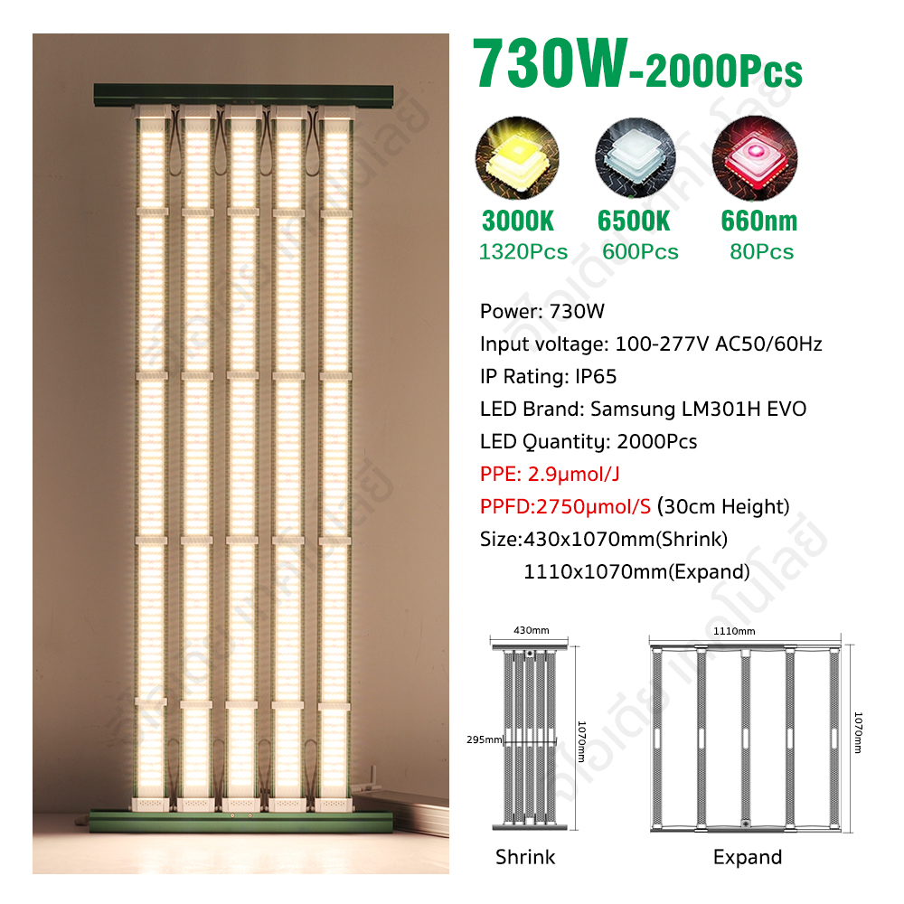 มาใหม่ 1000W Samsung LM301H ไฟปลูกต้นไม้ ชิปดีที่สุด Grow Light ขยายได้ ...