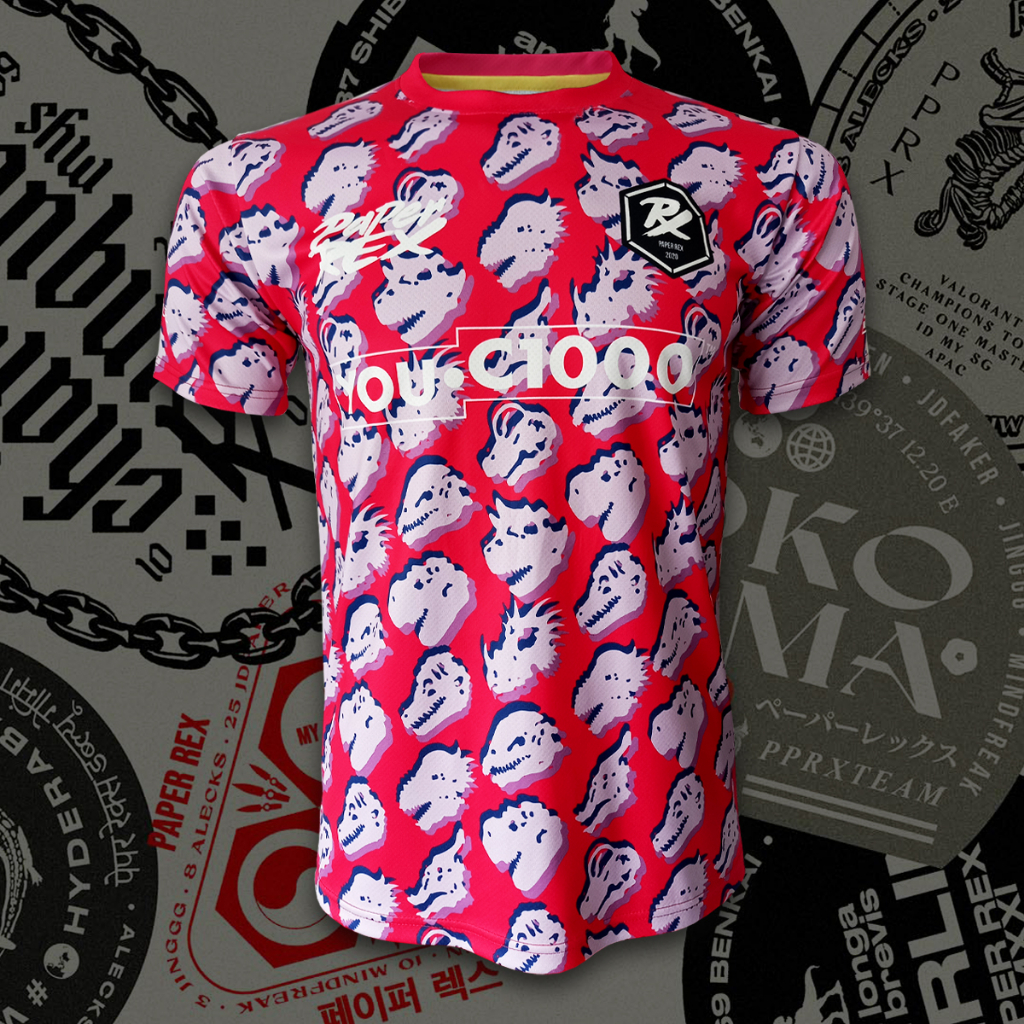 เสื้อยืดคอกลม เสื้อเกมส์Esports ทีม PAPER REX รุ่น Valorant Champions ...