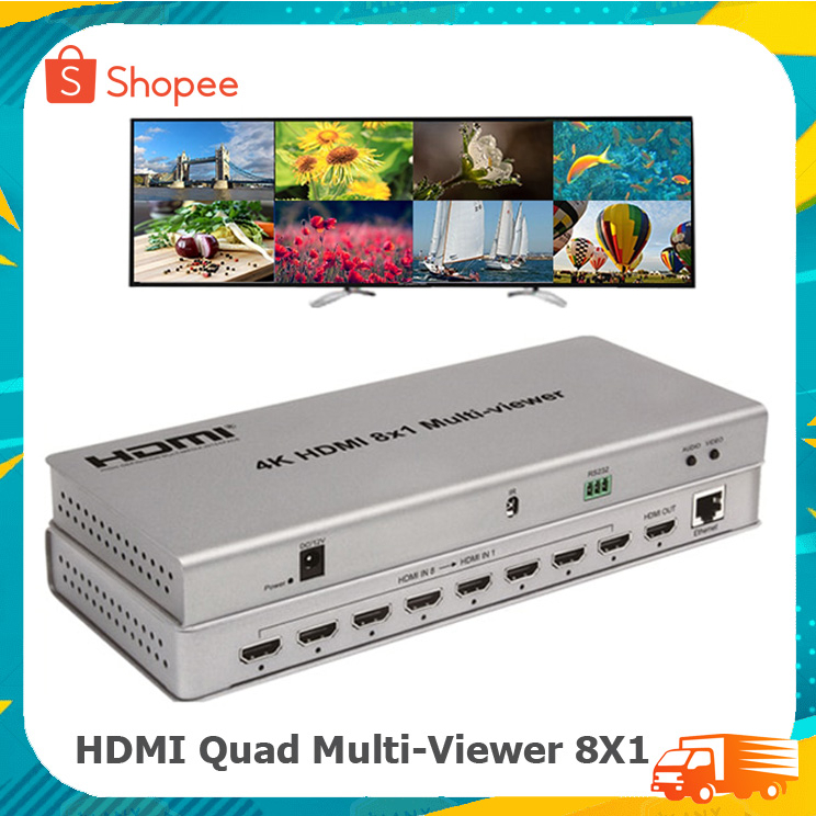 4K HDMI 8X1 Multi-Viewer HDMI Switcher 8 In 1 Out Divider จอแสดงผล 8 HD วิดีโอดิจิตอลสัญญาณ ...