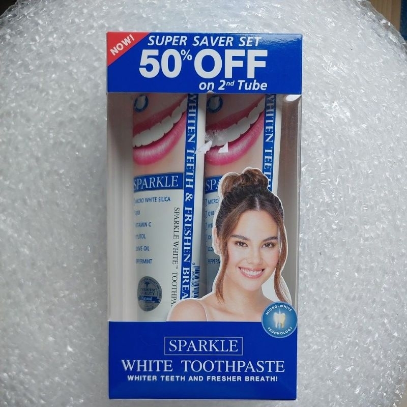 Sparkle white toothpaste ยาสีฟันสูตรฟันขาว 100g. 2 หลอด(2×100g.) exp 06/2027 | Shopee Thailand