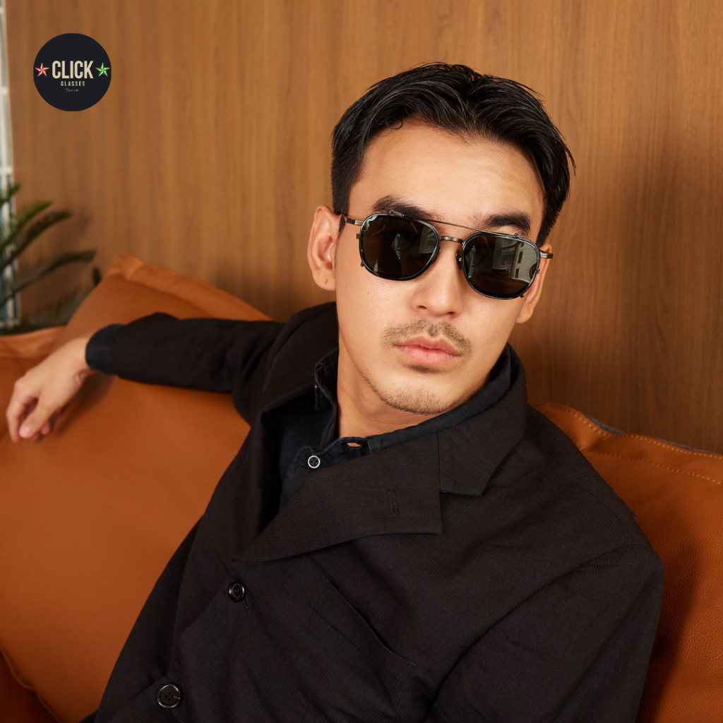 แว่นกันแดดคลิปออน Pin Optical รุ่น Late Mayers Sun Click glasses Clip on | Shopee Thailand