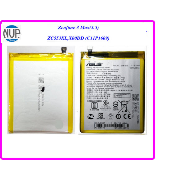 แบตเตอรี่ Asus Zenfone 3 Max(5.5),ZC553KL,X00DD(C11P1609) Or | Shopee ...
