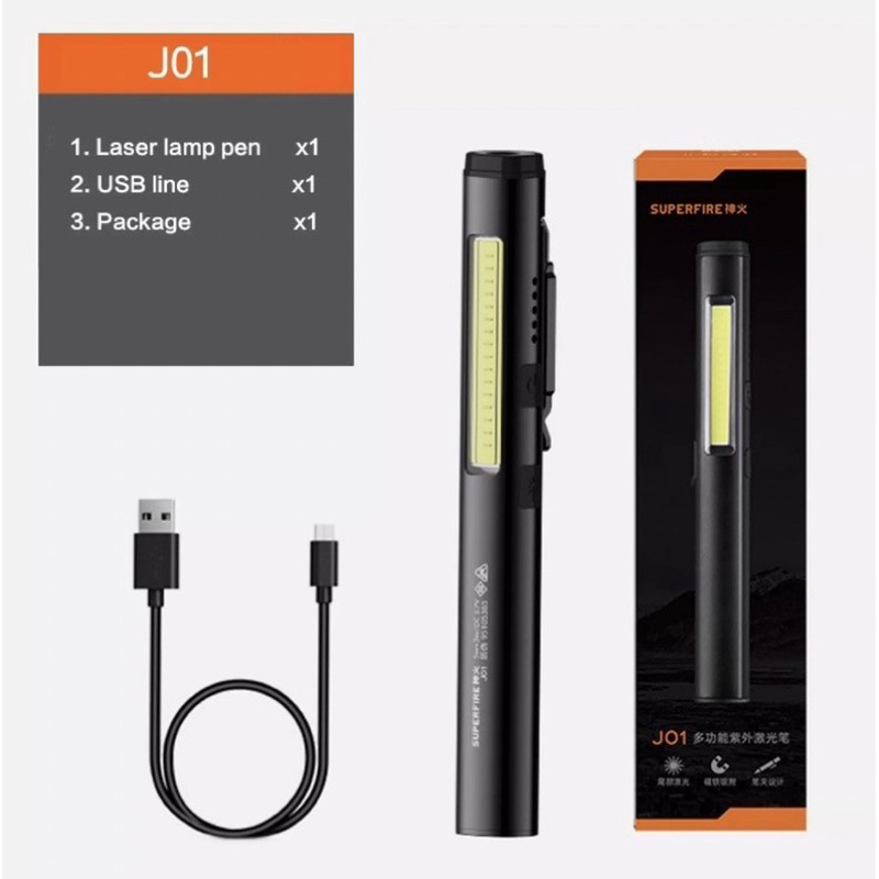 ไฟฉาย supfire-J01 สีดำ red laser multi-functional flashlight | Shopee Thailand