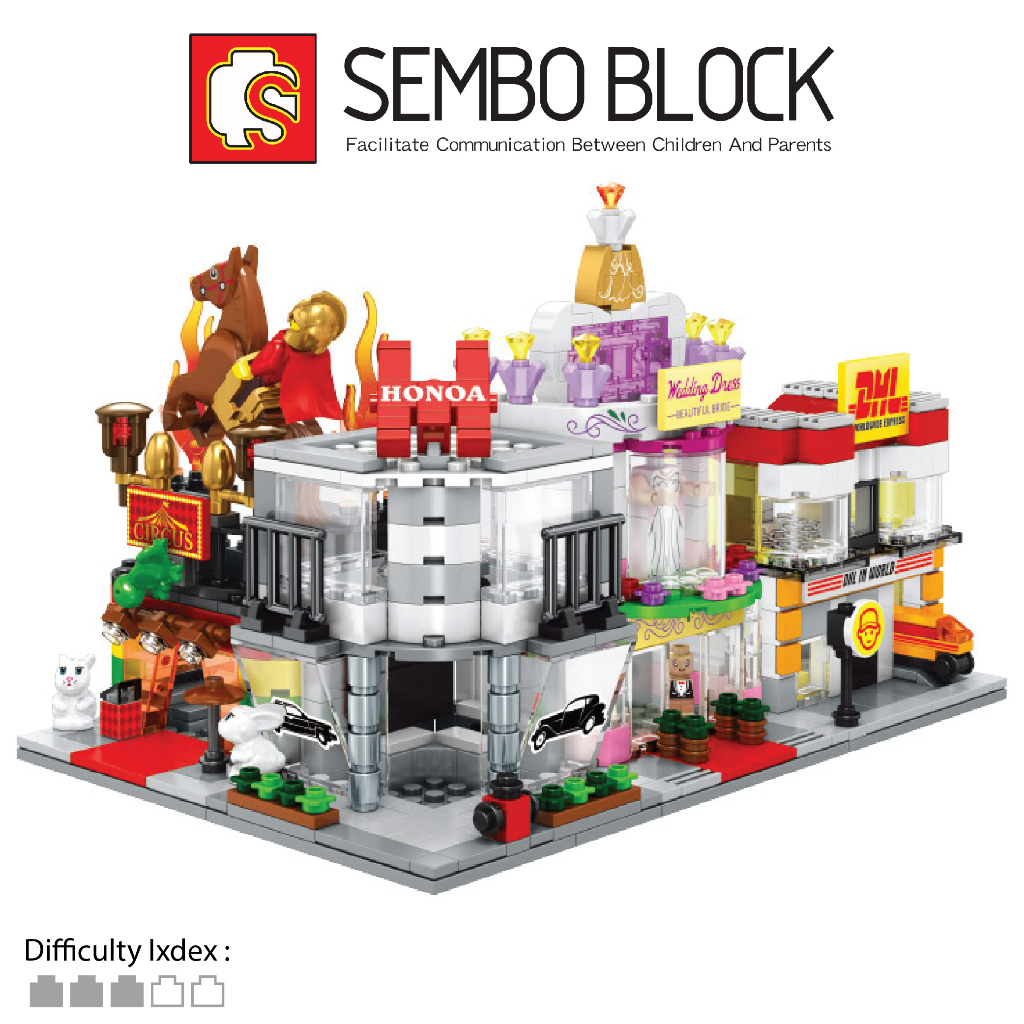 ชุดตัวต่อ SEMBO BLOCK ร้านค้า เเบรนด์ดังหลากหลายรูปแบบต่อๆกันเป็นเมือง ...