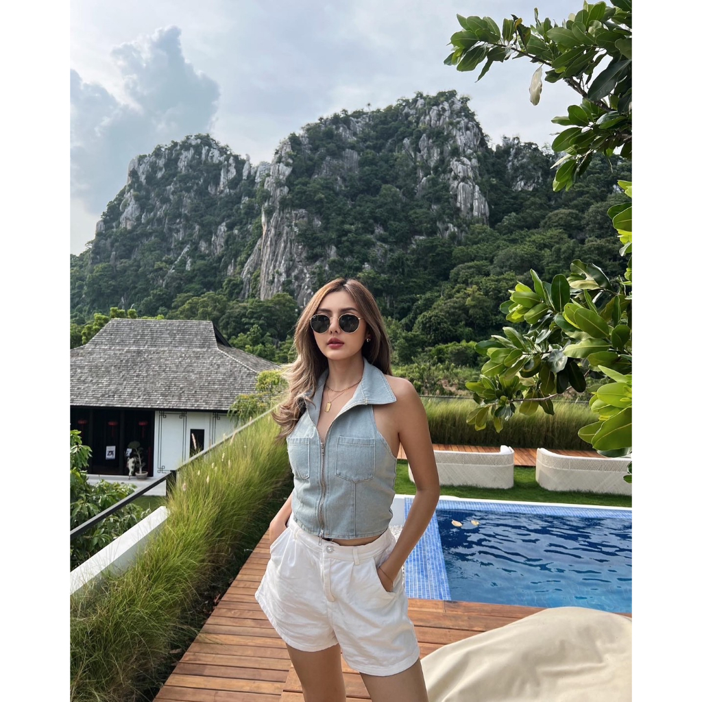 Passara Denim top (New) | Shopee Thailand