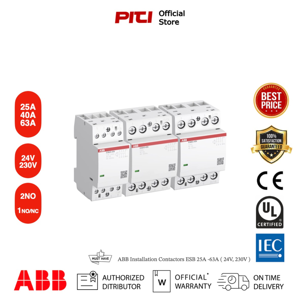 ABB ESB 25 , 40 ( 24V / 230V ) Installation Contactors (ESB) คอนแทคเตอร ...