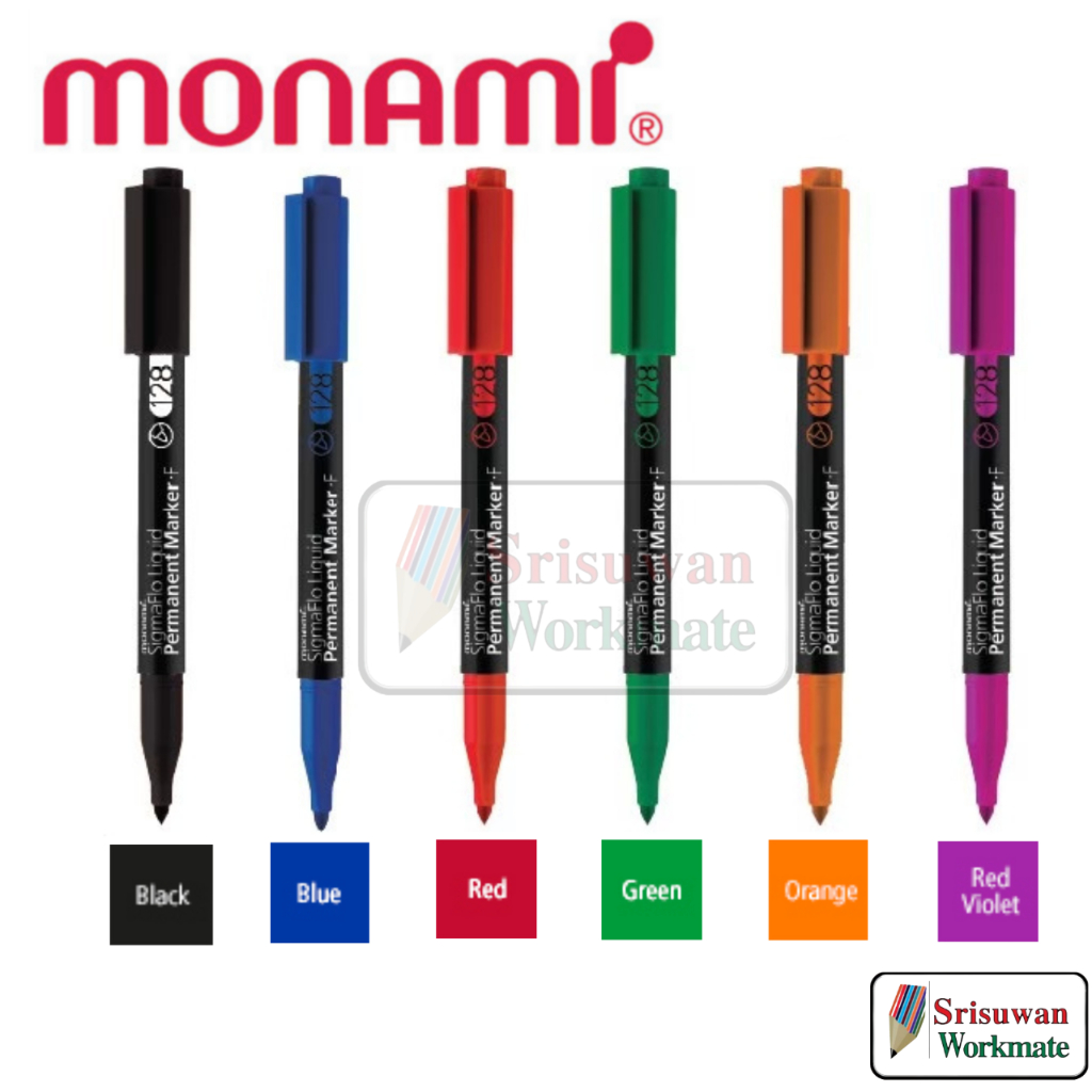 แยกด้าม 1 ด้าม Monami 128 Sigmaflo liquid permanent marker หัว Fine 1.0 ...