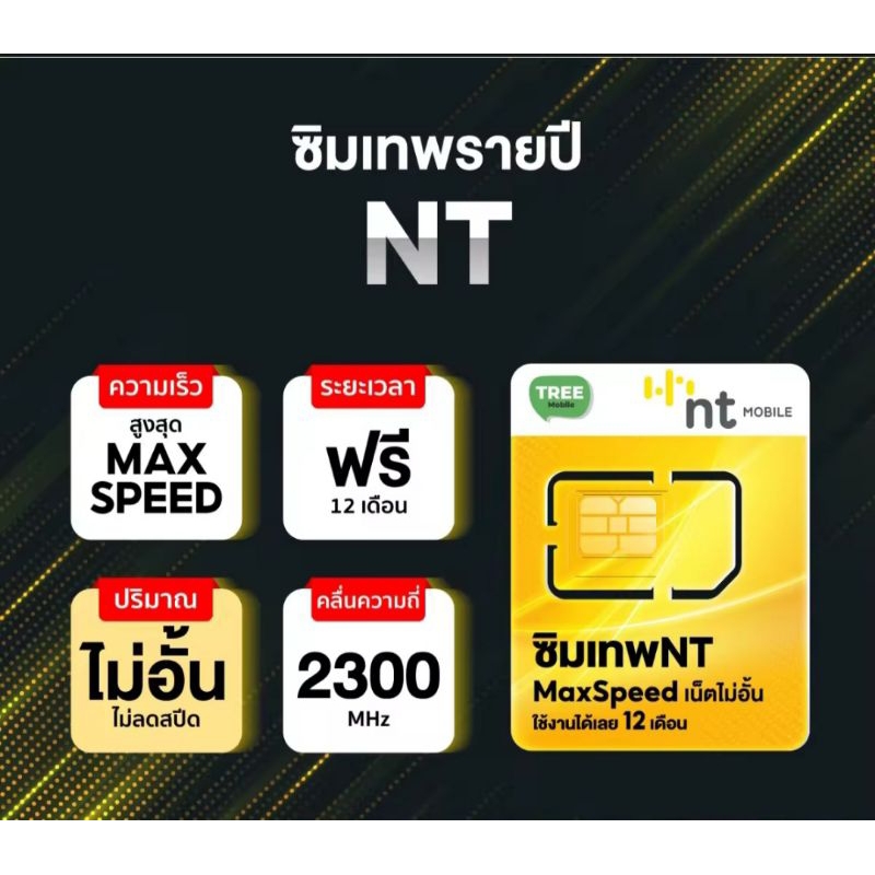ซิมเทพ NT Mobile Unlimited Thunder 999 ใช้เน็ตไม่อั้น ไม่ลดสปีด นาน 1ปี ...