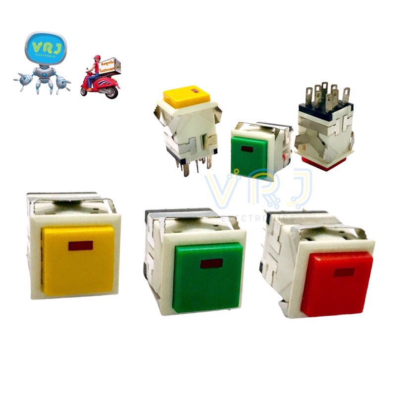 Switch สวิตช์ไฟKD2-21กดติด กดดับ กดติด ปล่อยดับ LED 3V 8ขา 250v-3A/125v ...
