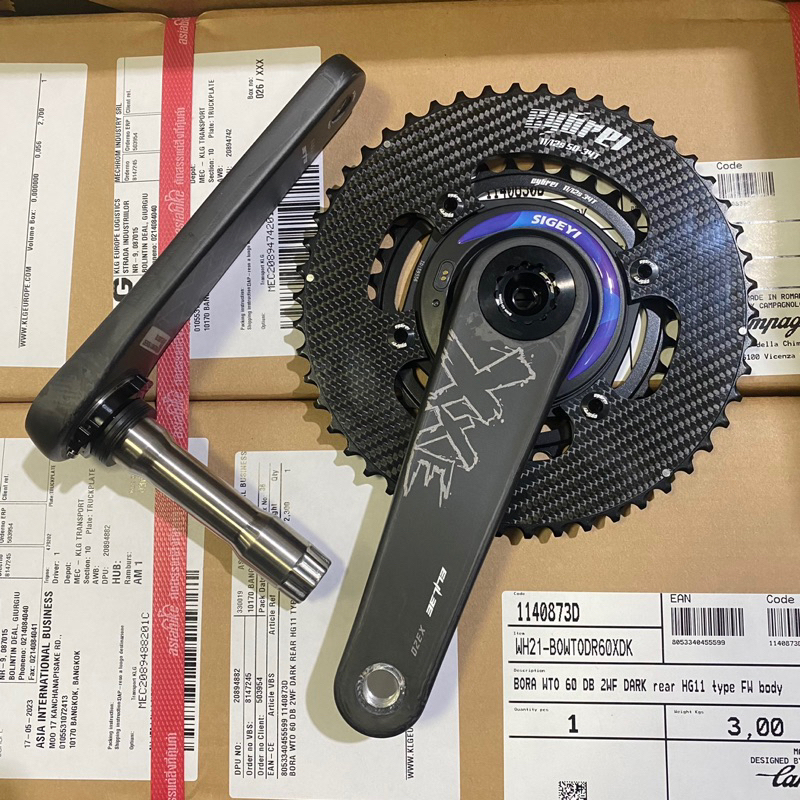 ชุดจานหน้า XXE 320 พร้อม Sigeyi power meter และ ใบคาร์บอน Cybrei ...