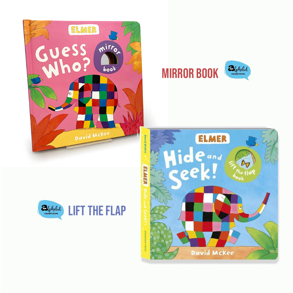 [หนังสือ เด็ก] Elmer: Guess Who? (Mirror Book) , Elmer Hide and Seek ...