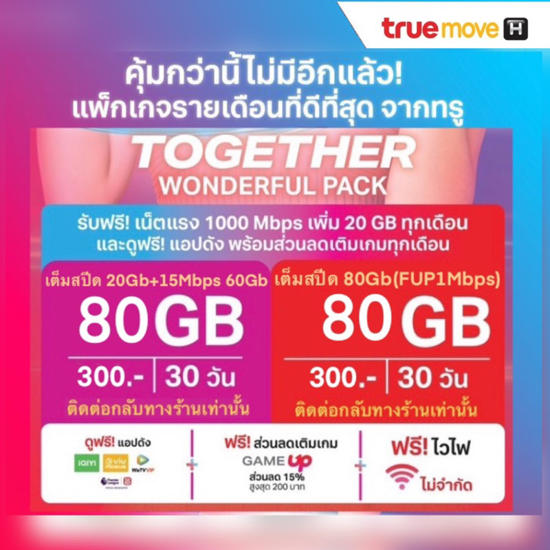 Truemove H ซิมเทพ เน็ตไม่อั้น 5G เต็มสปีด ตลอด 30วัน ต่ออายุอัตโนมัติ มีบริการลงทะเบียนซิมให้ ...