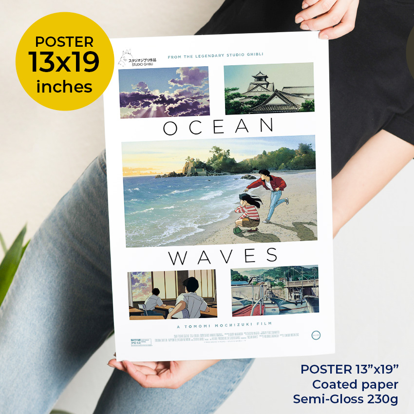 Ocean Waves Poster (1993) โปสเตอร์ รักครั้งหนึ่ง คิดถึงตลอดไป ภาพขนาด 13x19 นิ้ว Studio Ghibli ...
