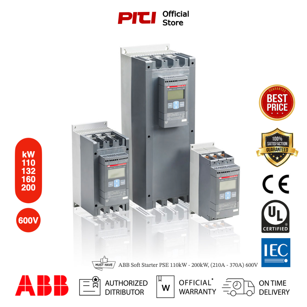 ABB Soft Starter PSE 110kW - 200kW, (210A - 370A) 600V ซอฟสตาร์ทเตอร์ รุ่นแรกที่มีขนาดกระทัดรัด ...