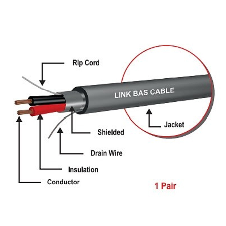 Link CB-0318A-1 100เมตร สาย Twist pair cable 1Pair 2x18AWG 18AWG สายทวิสแพร์ สายตีเกลียว ...