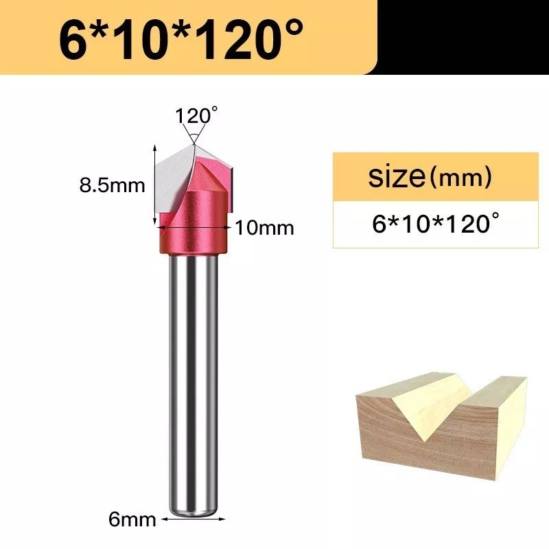 1 ชิ้นดอกกัด V Bit End Mill cnc 3D ขนาดก้าน 6 มิล มุม 60/90/120 องศา ...