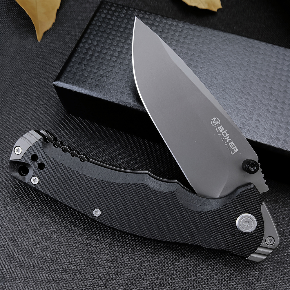 สีดำ G10 จับ Boker 2 รูปแบบการล่าสัตว์มีดพกพา 8Cr13 ใบมีดพับกลางแจ้ง ...