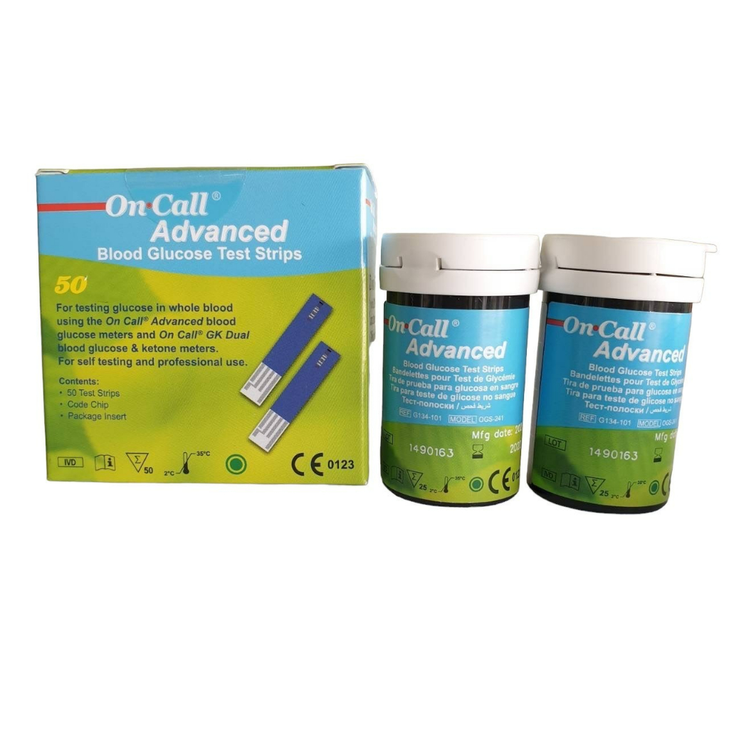 oncall แผ่นตรวจน้ำตาล 50 แผ่น on call advanced blood glucose test strip ... oncall แผ่นตรวจน้ำตาล 50 แผ่น on call advanced blood glucose test strip ...