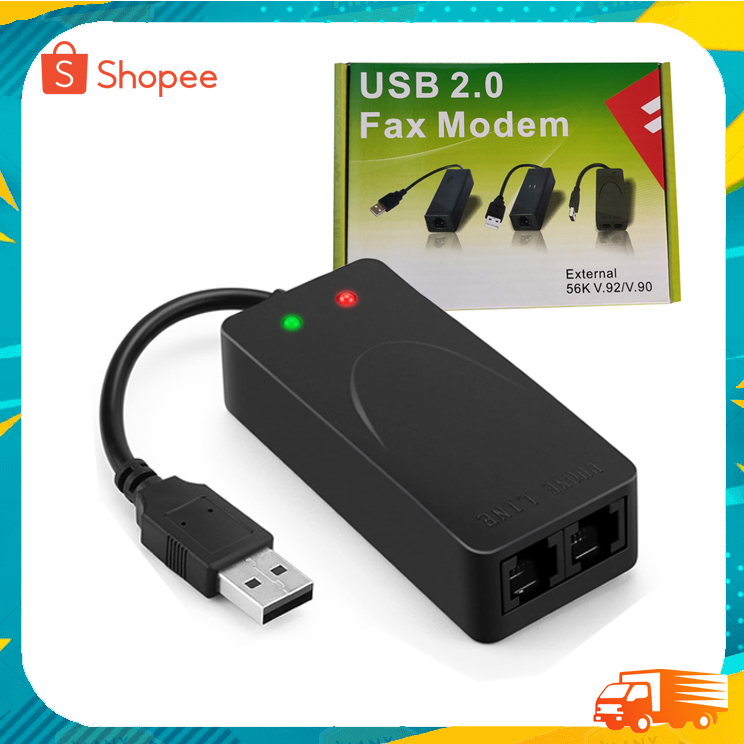 Fax Modem USB 56k V. 92 External Dial Up Voice Fax Data Modem 2port ...