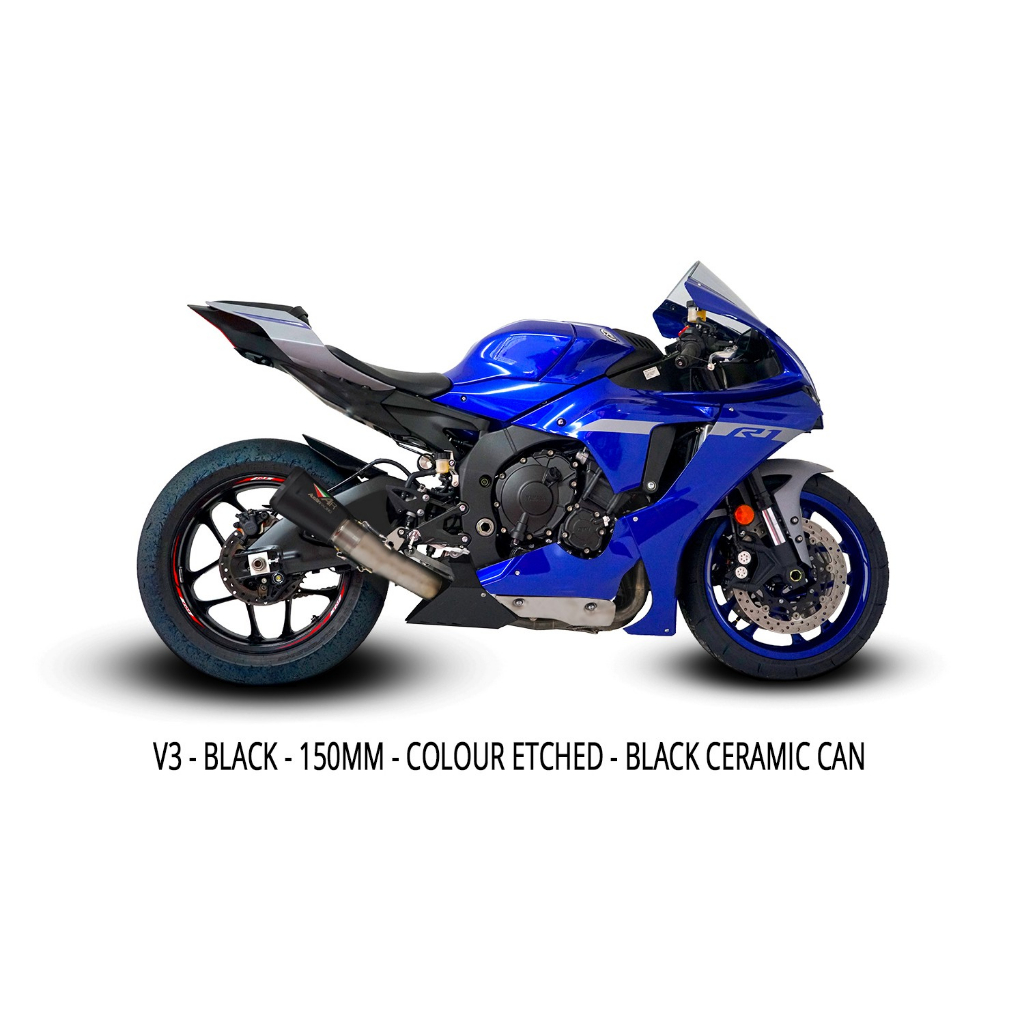 austin_racing YZF-R1 2020-2022 | DE-CAT V3 150MM BLACK CERAMIC CAN ...