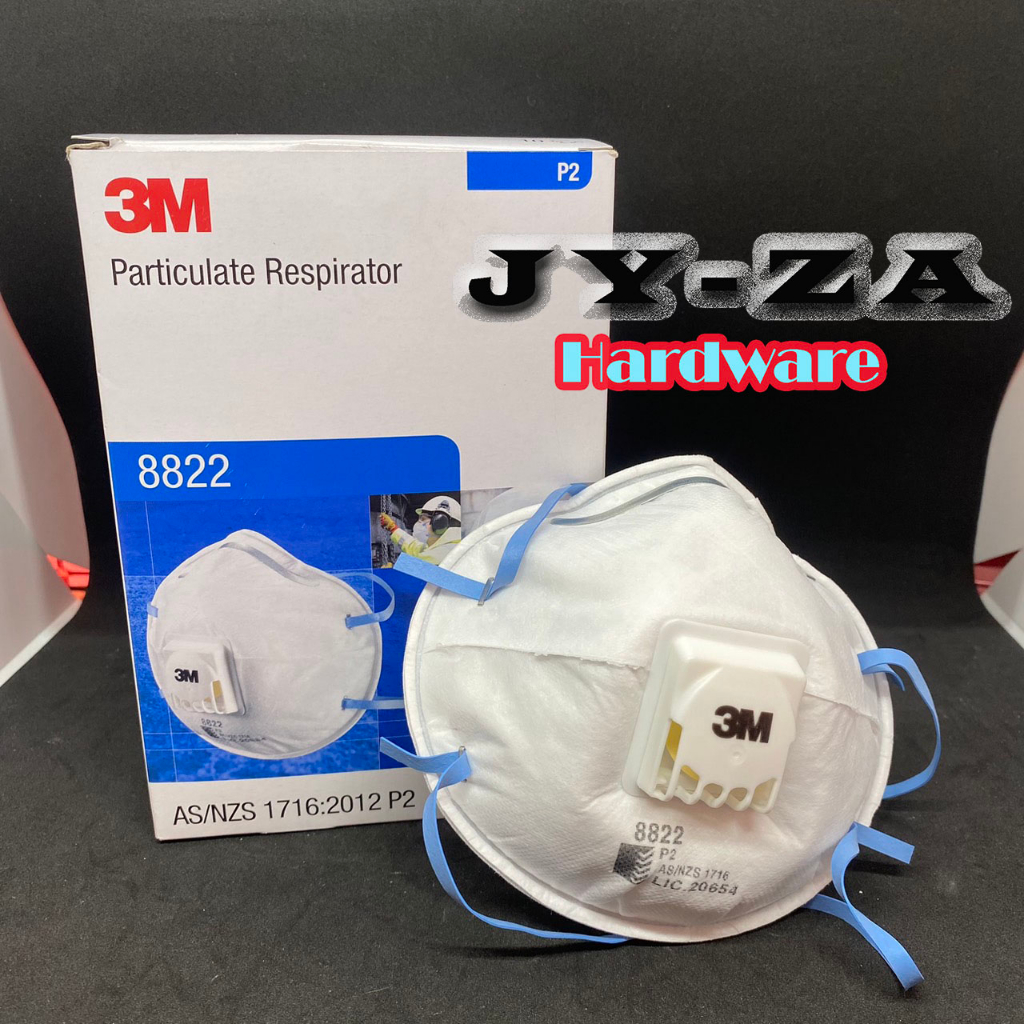 หน้ากาก 3m 8822 P2 เทียบได้กับ N95 สำหรับงานบัดกรี หลอมโลหะ พร้อมวาล์วระบายอากาศ (ยกกล่อง/10pcs ...